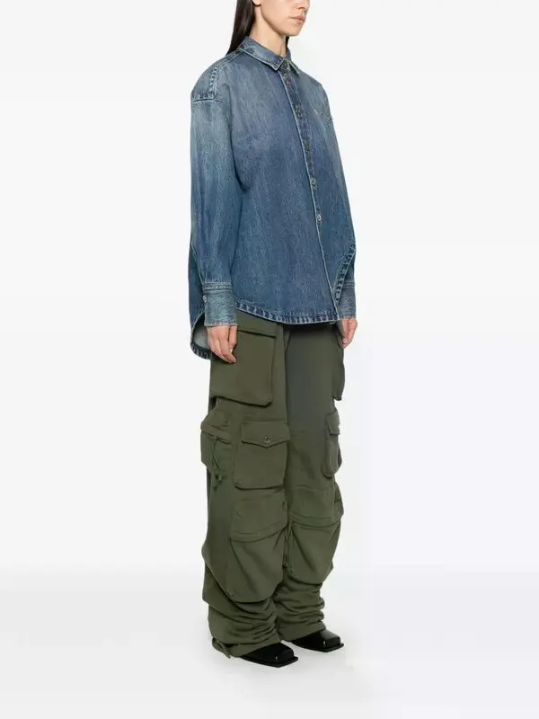 Attico Asymmetric Hem Denim Shirt