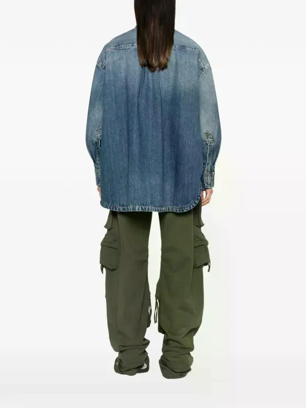 Attico Asymmetric Hem Denim Shirt