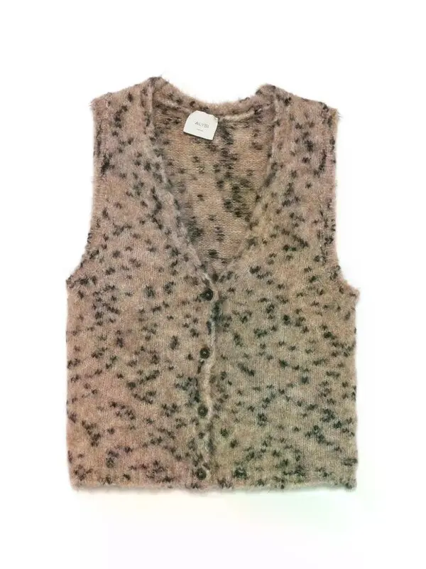 ALYSI Leopard-pattern Button-up Vest