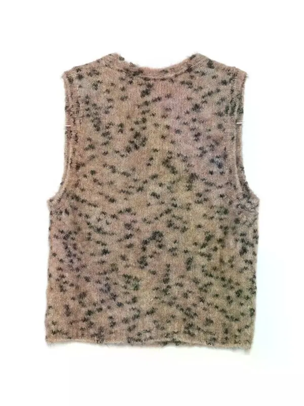 ALYSI Leopard-pattern Button-up Vest