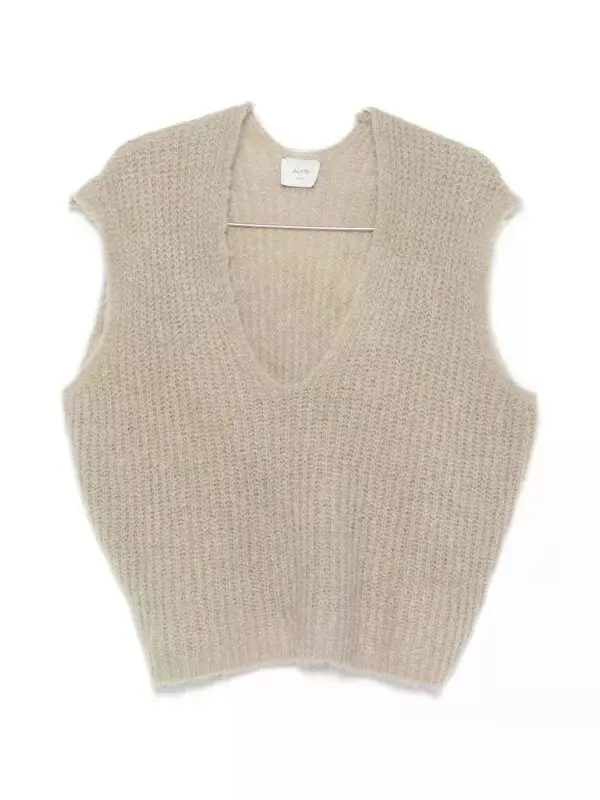 ALYSI Ribbed-knit V-neck Sweater Vest