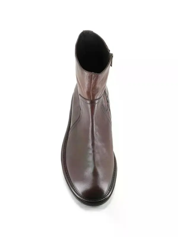 ALEXANDER HOTTO Side-zip Leather Boots
