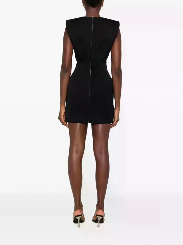 MUGLER Padded Shoulder Sleeveless Mini Dress