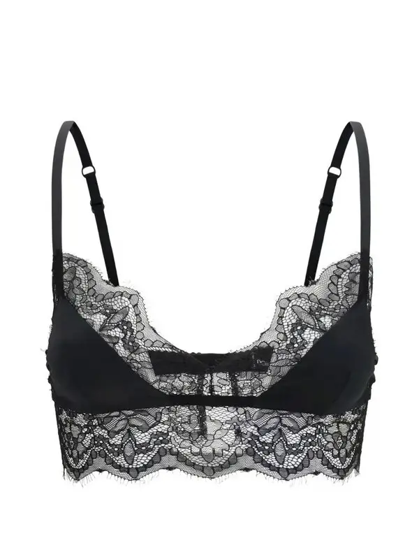 Dolce & Gabbana Lace-trim Satin Bralette - Black