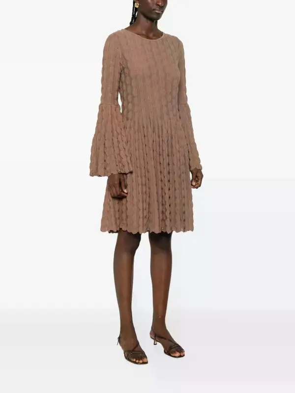 ANTONINO VALENTI Textured Bell-sleeve Mini Dress