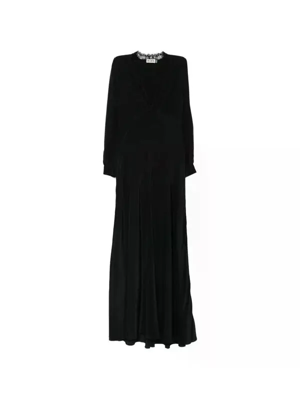 Rixo Lace-trim Long-sleeve Dress - Black