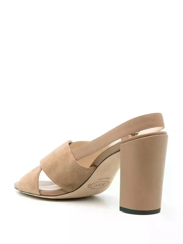 TOD'S Suede 100mm Slingback Sandals