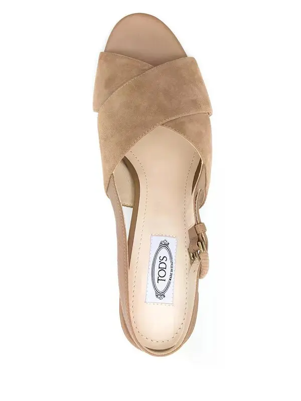 TOD'S Suede 100mm Slingback Sandals