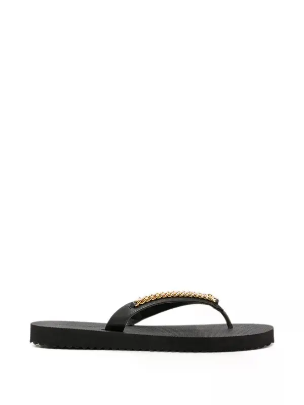 Stella McCartney Falabella Chain-embellished Flip Flops - Black