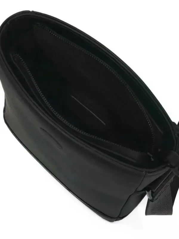 Karl Lagerfeld Coated Faux-leather Reporter Bag With Logo Jacquard Strap