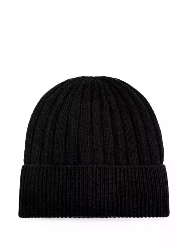 Moncler Logo-patch Ribbed-knit Beanie Hat