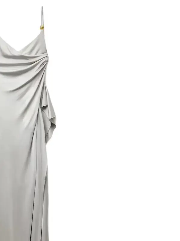 Versace Medusa Plaque Draped Gown