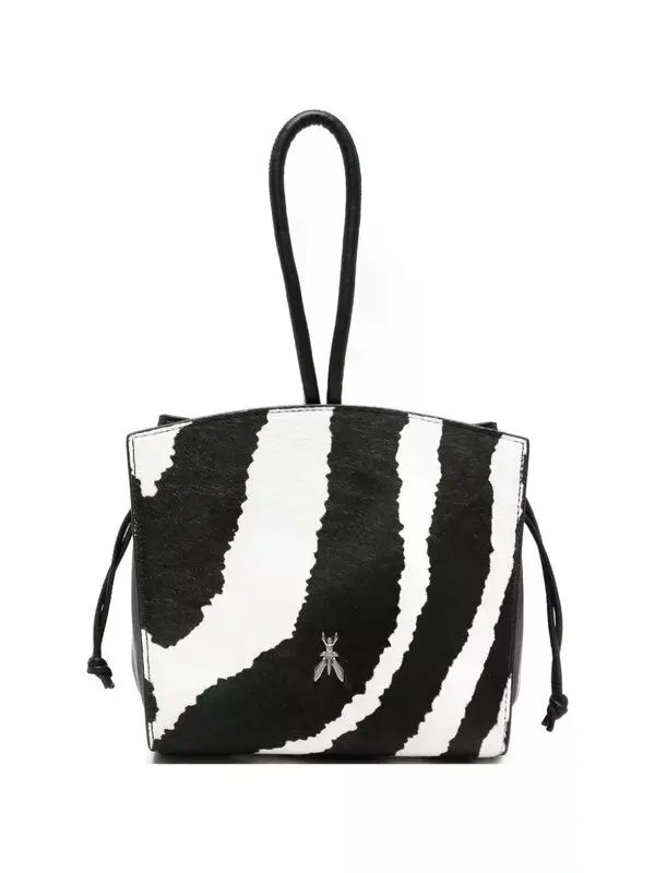 Patrizia Pepe Zebra-print Leather Clutch Bags - Black
