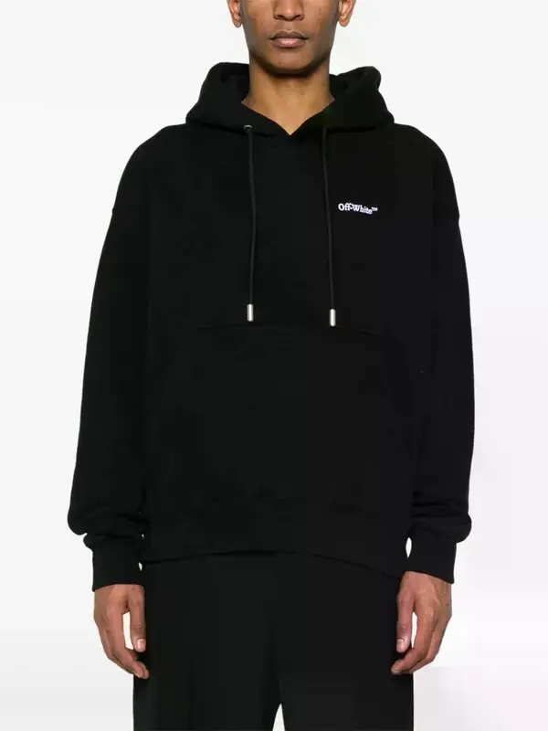 Off-White Logo-embroidered Organic-cotton Hoodie