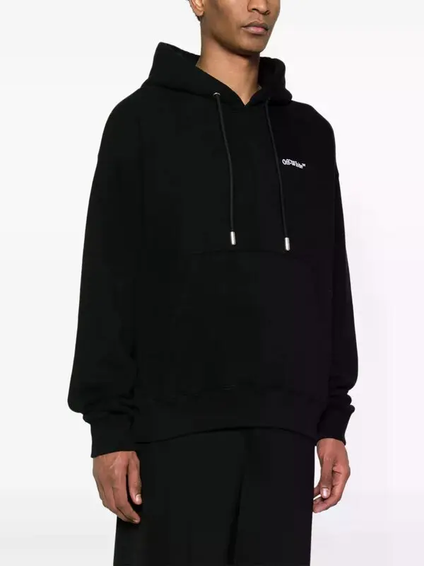 Off-White Logo-embroidered Organic-cotton Hoodie