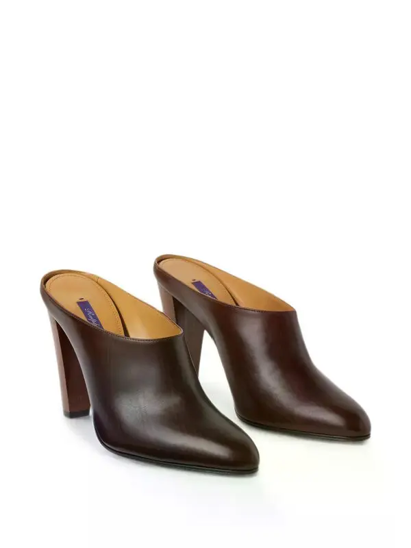 Ralph Lauren Ashtyn Leather Heeled Mules - Brown