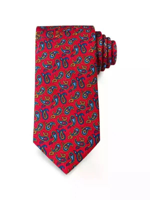 BONA FURTUNA Paisley-pattern Tie - Red