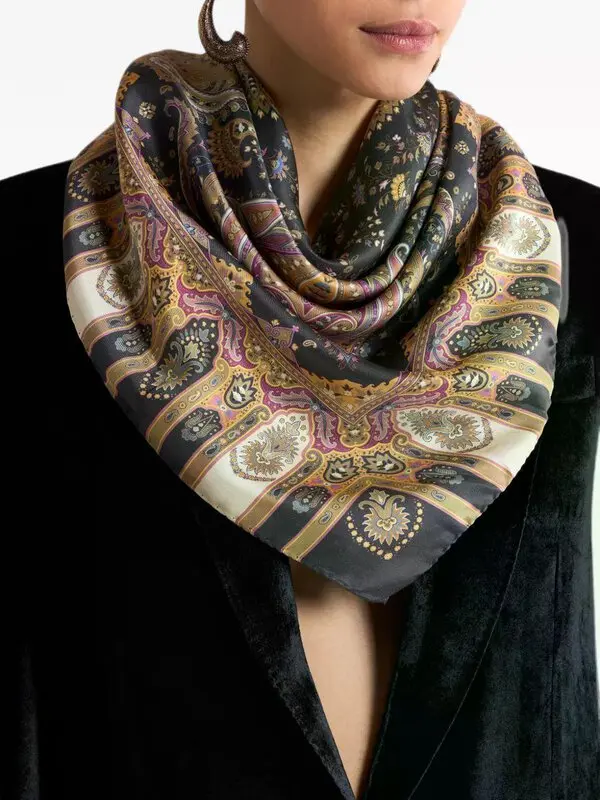 Etro Paisley-motif Silk Scarf