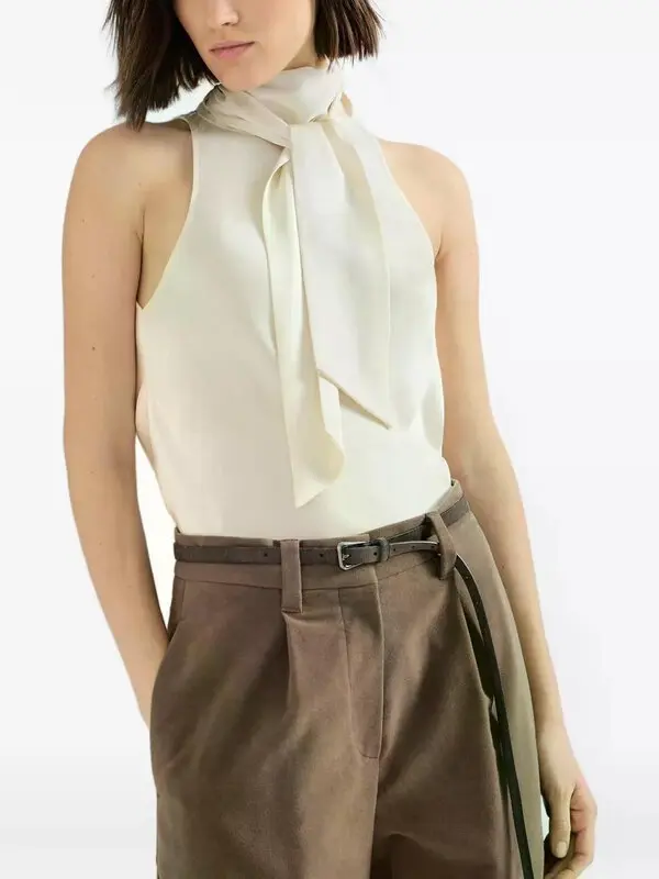 Brunello Cucinelli Asymmetric Halterneck Top