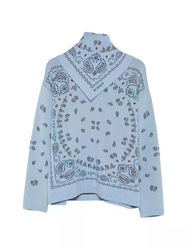 Alanui Bandana-jacquard Sweater - Blue