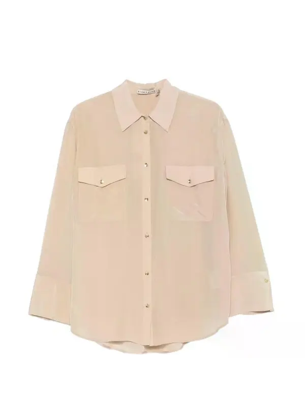 Alice + Olivia Flap-pocket Button-up Shirt - Neutrals