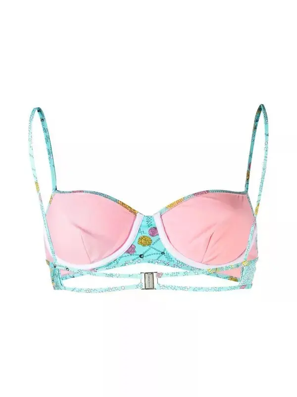 Emilio Pucci Shell-print Underwire Bra - Blue