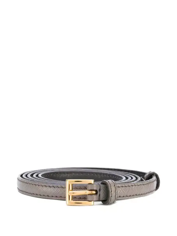 Prada Thin Leather Belt - Grey