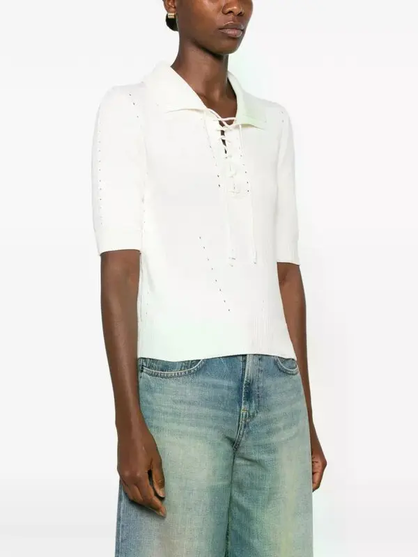 Ermanno Scervino Lace-up Perforated T-shirt