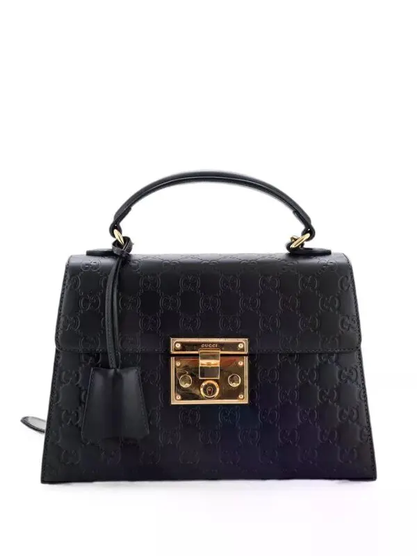 Gucci Padlock Top Handle Bag Guccissima Leather Small Shoulder Bag