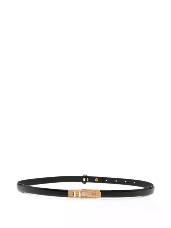 Alberta Ferretti Ridged-buckle Leather Belt - Black