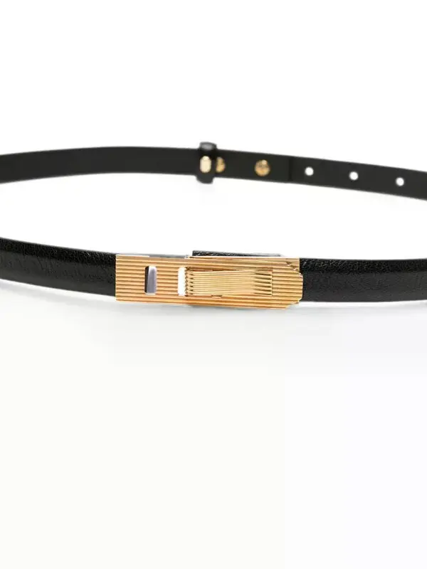 Alberta Ferretti Ridged-buckle Leather Belt