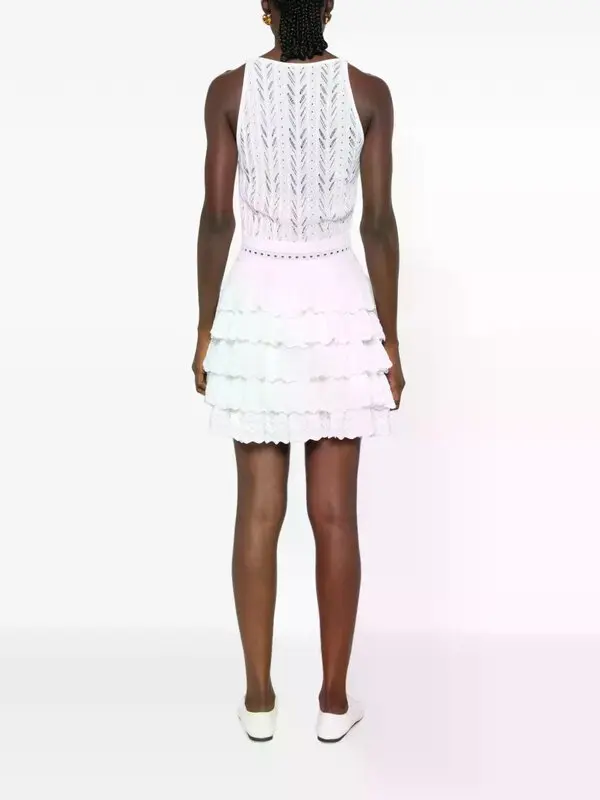 ANTONINO VALENTI Pointelle-knit Ruffled Mini Dress