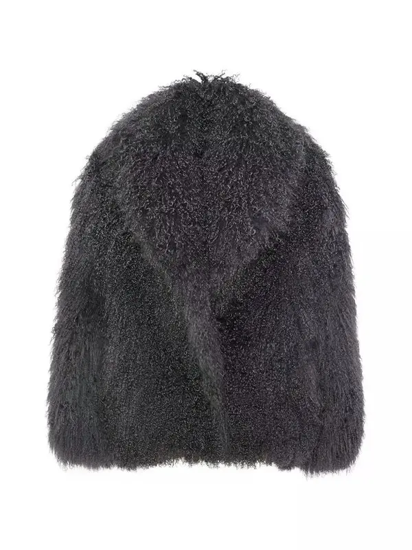 YVES SALOMON Shearling Shawl-lapel Jacket - Grey