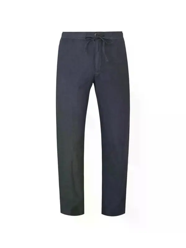 120% Lino Drawstring-waist Linen Trousers - Grey