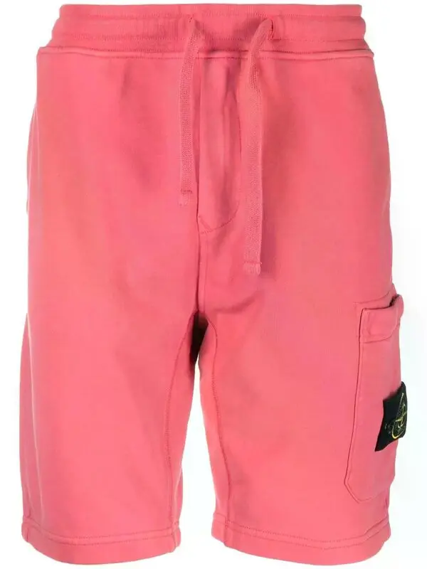 Stone Island Compass-patch Cotton Shorts