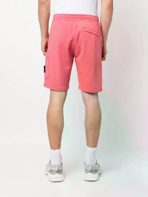 Stone Island Compass-patch Cotton Shorts