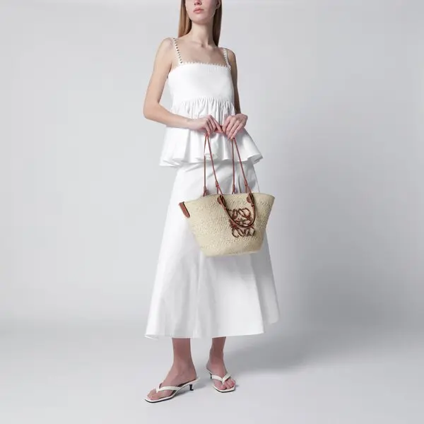 Loewe Medium Anagram Basket Bag In Natural/tan
