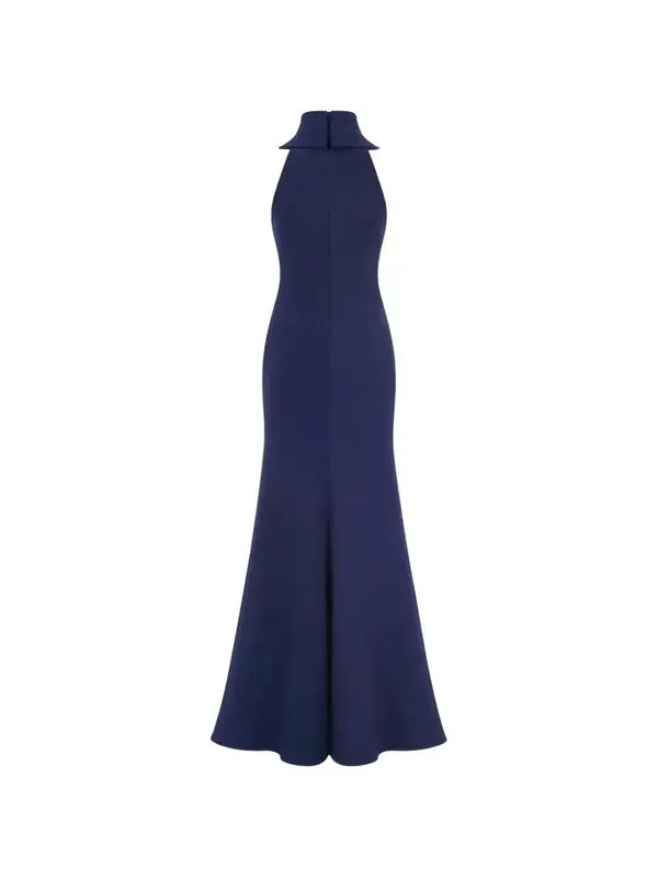 Badgley Mischka Draped Crepe Gown