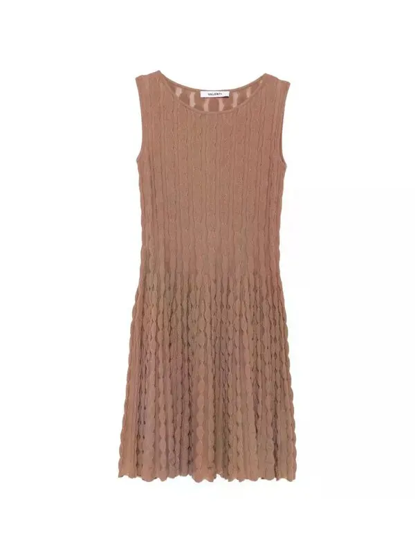 ANTONINO VALENTI Textured-knit Sleeveless Mini Dress - Brown