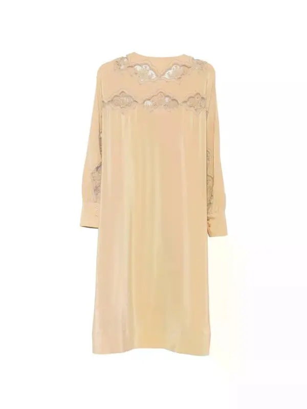 Ermanno Scervino Lace-trimmed Silk Mini Dress