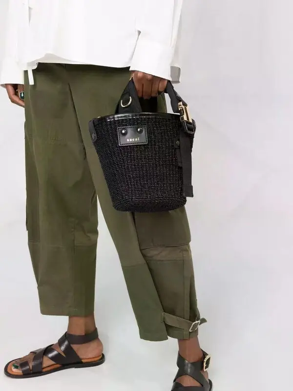 Sacai Micro Marche Woven Bucket Bag