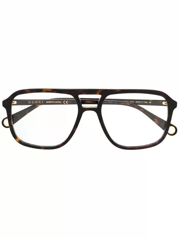Gucci Tortoise-shell Pilot Eyeglasses - Brown