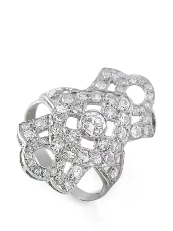 LB EXCLUSIVE Diamond Openwork Ring - Silver