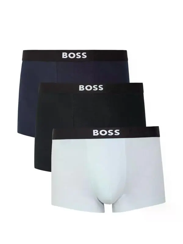 BOSS Logo-waistband Boxer Briefs - Blue