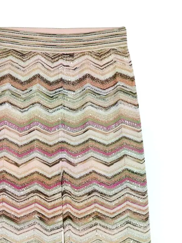 Missoni Zigzag-knit Wide-leg Trousers - Neutrals
