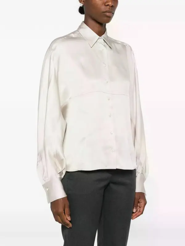 Brunello Cucinelli Batwing-sleeve Silk Shirt
