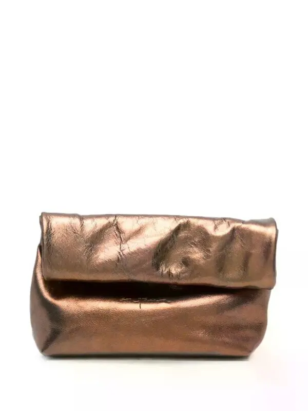 CORTANA Delhi Metallic-effect Clutch Bag - Brown