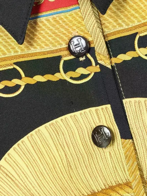 Hermès 2000s Silk-panel Long-sleeve Polo Shirt