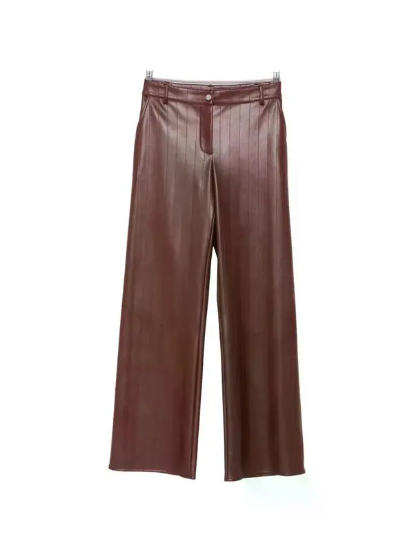Patrizia Pepe Faux-leather Palazzo Pants - Brown