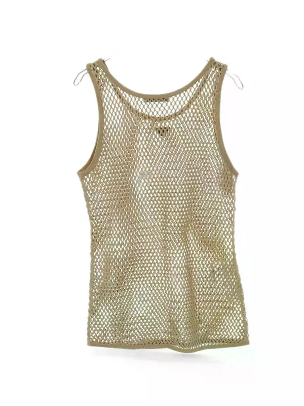 Prada 2010s Mesh Logo-plate Tank Top